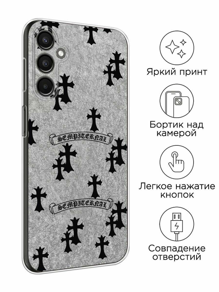 Чехол на Samsung Galaxy A24 / Самсунг Галакси A24 с принтом "Кресты паттерн 3" — фото 1