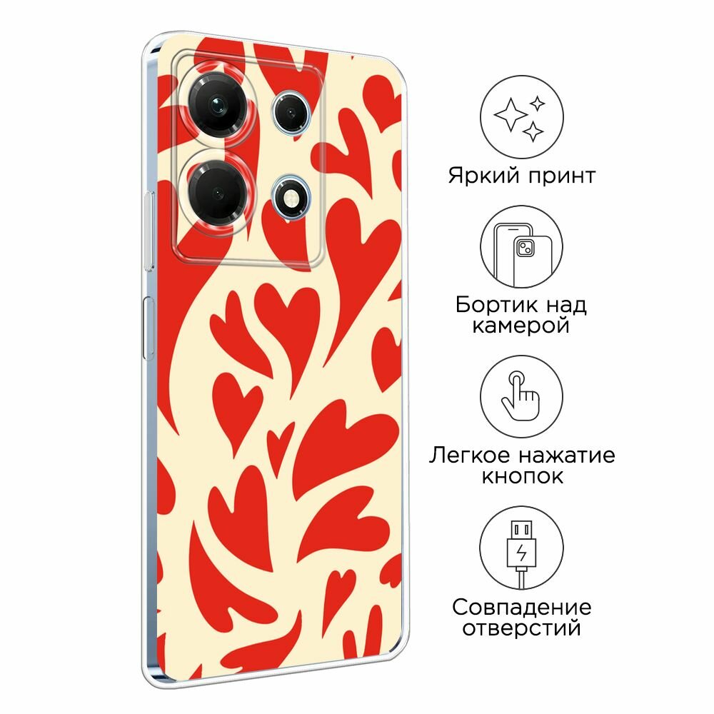 Чехол на Infinix Note 30 4G / Инфиникс Нот 30 4G с принтом "Crazy hearts 1 - 14 февраля" — фото 1