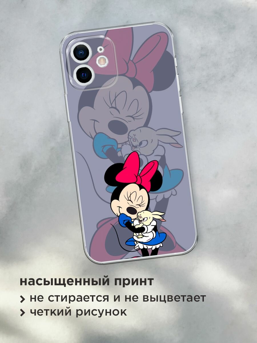 Чехол на Apple iPhone 12 mini / Айфон 12 Мини с принтом "Минни с кроликом" — фото 1