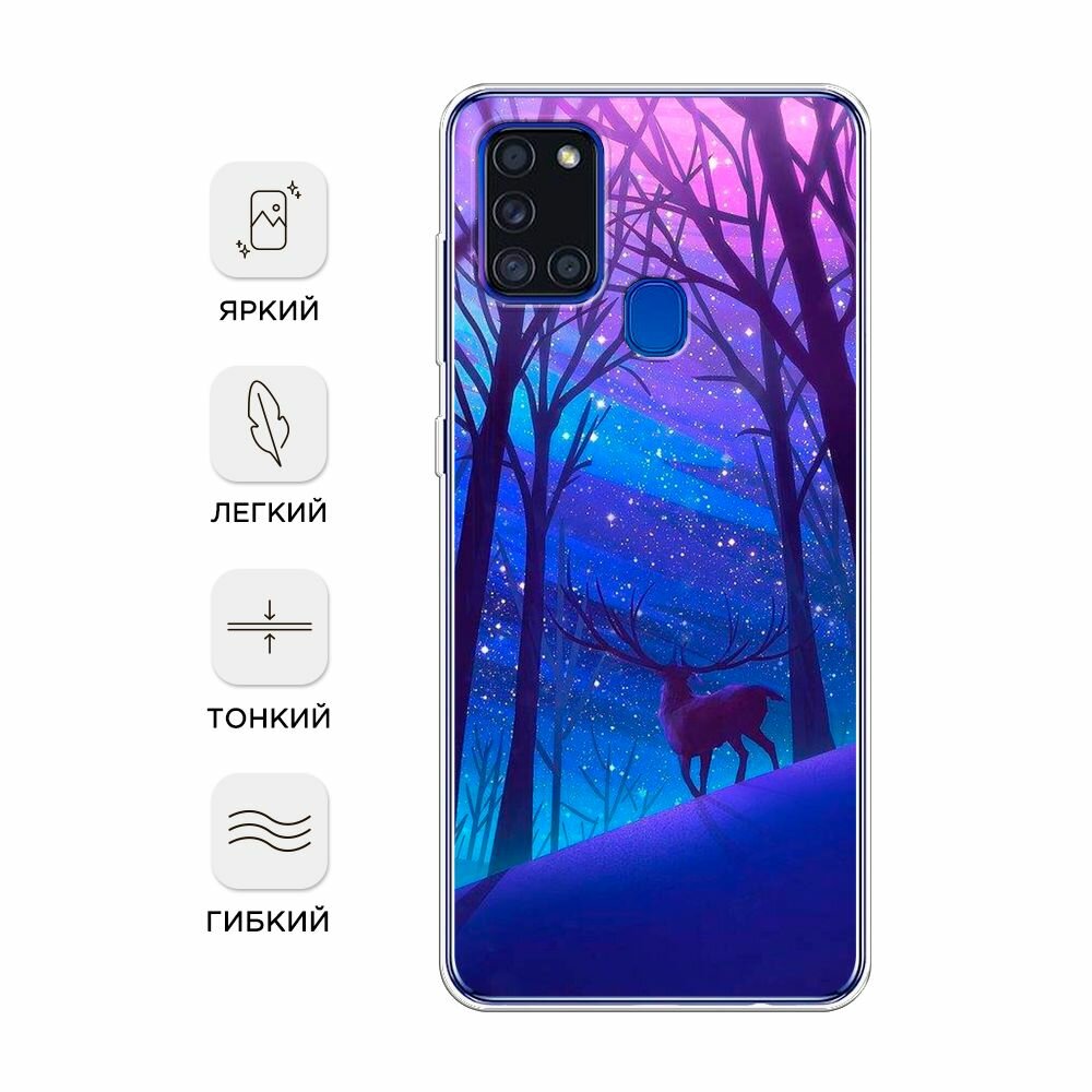 Чехол на Samsung Galaxy A21s / Самсунг Галакси A21s с принтом "Северный олень" — фото 1