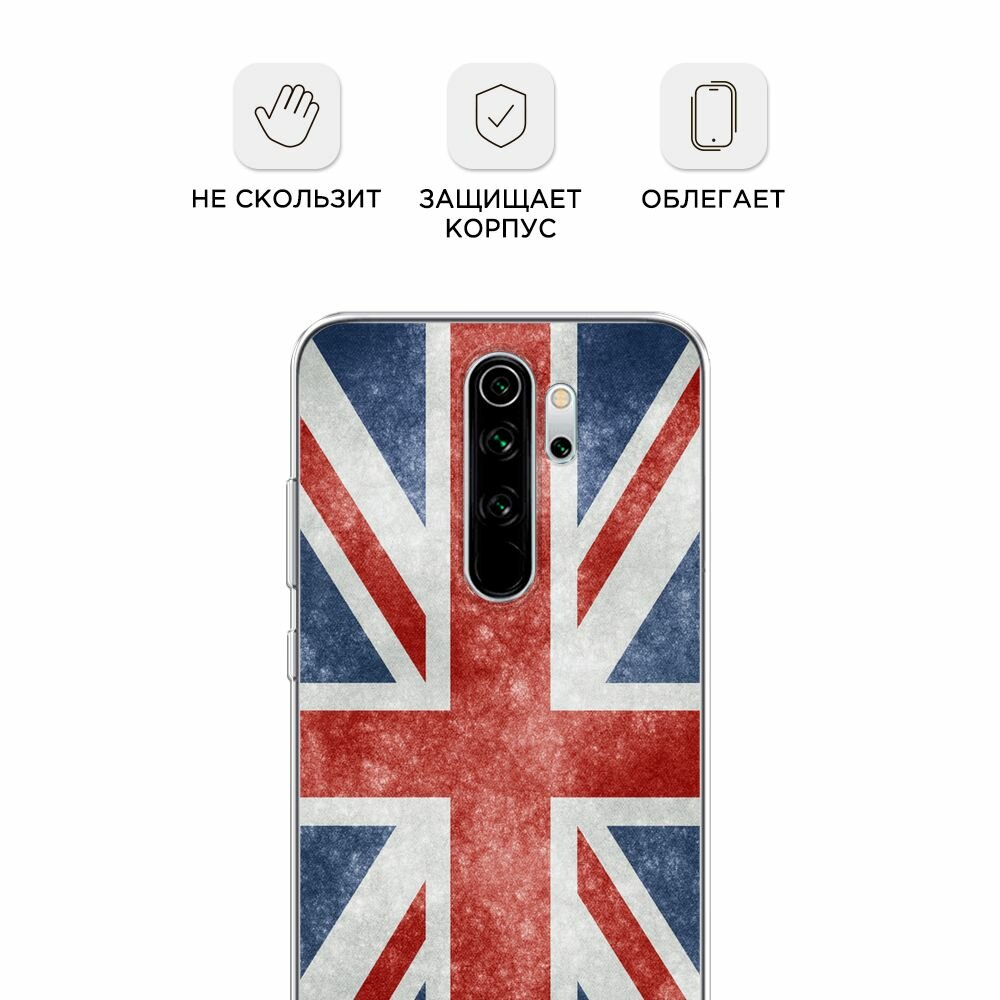 Чехол на Xiaomi Redmi Note 8 Pro / Сяоми Редми Нот 8 Про с принтом "Флаг Великобритании 1" — фото 1