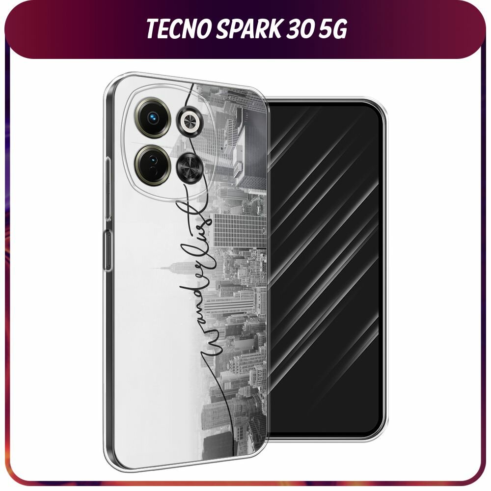Чехол на Tecno Spark 30 5G / Текно Спарк 30 5G с принтом "Черно город"