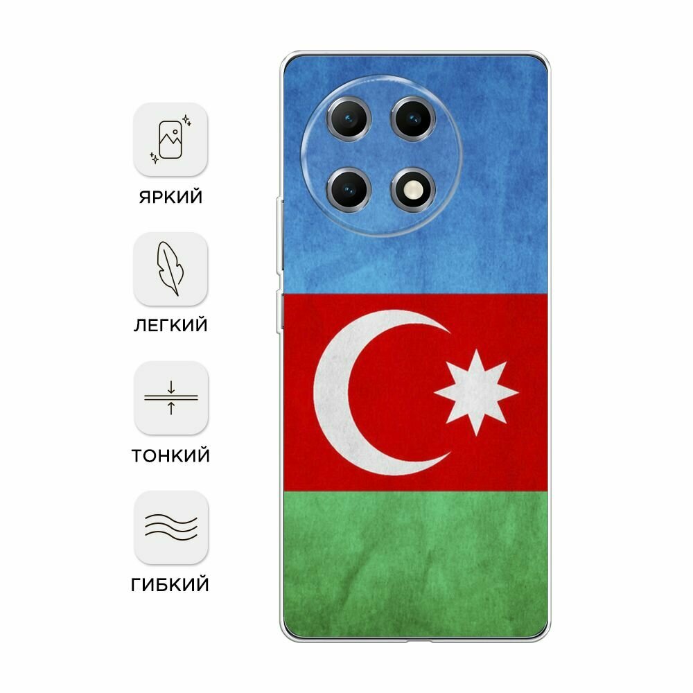 Чехол на Tecno Camon 30S / Текно Камон 30S с принтом "Флаг Азербайджана" — фото 1