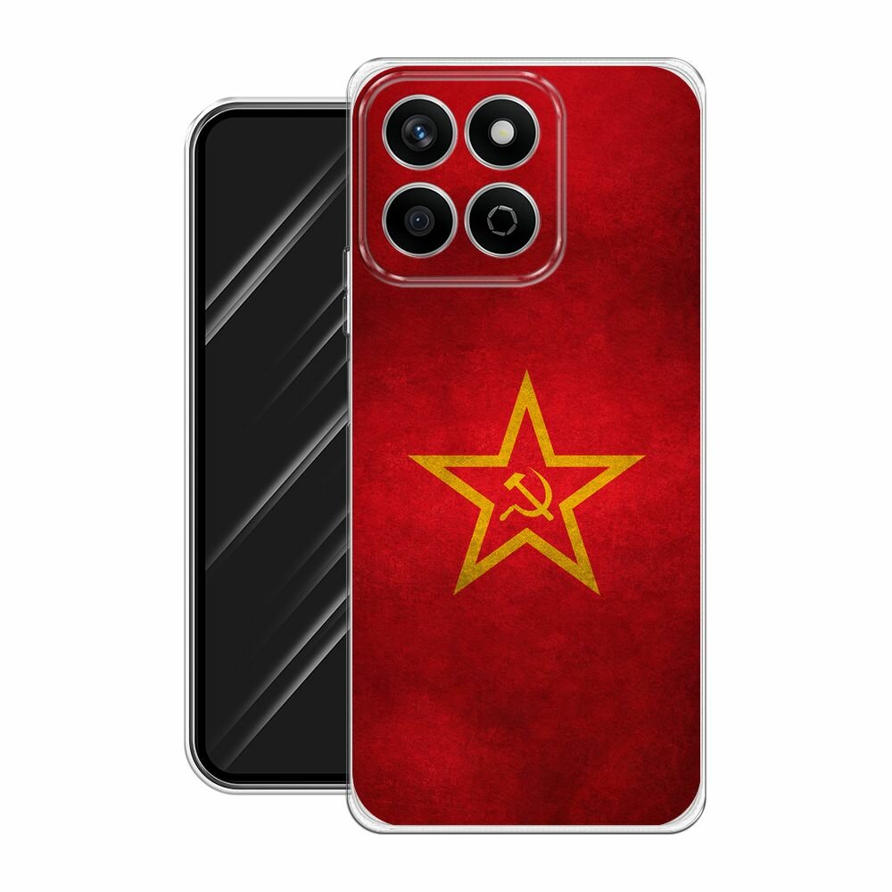 Силиконовый чехол на Honor X7c / Хонор X7c с принтом "Красное знамя" — фото 1