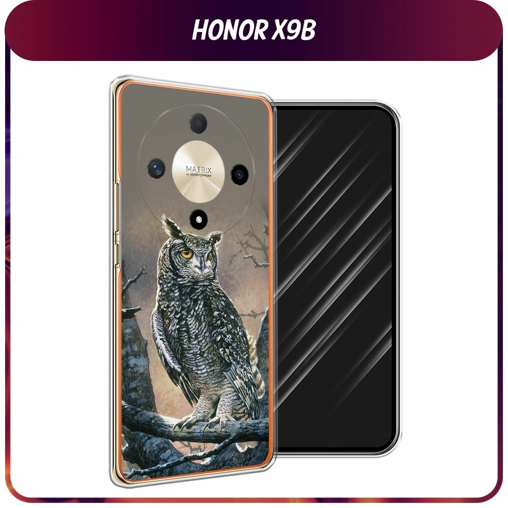 Силиконовый чехол на Honor X9b / Хонор X9B с принтом "Сова арт 5"