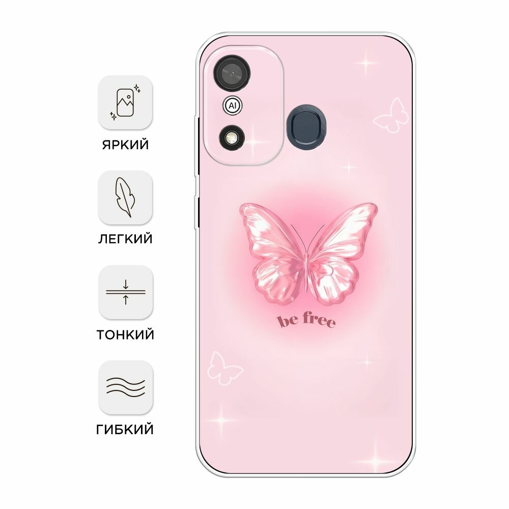Чехол на Itel A27 / Ител А27 с принтом "Be free butterfly 1" — фото 1