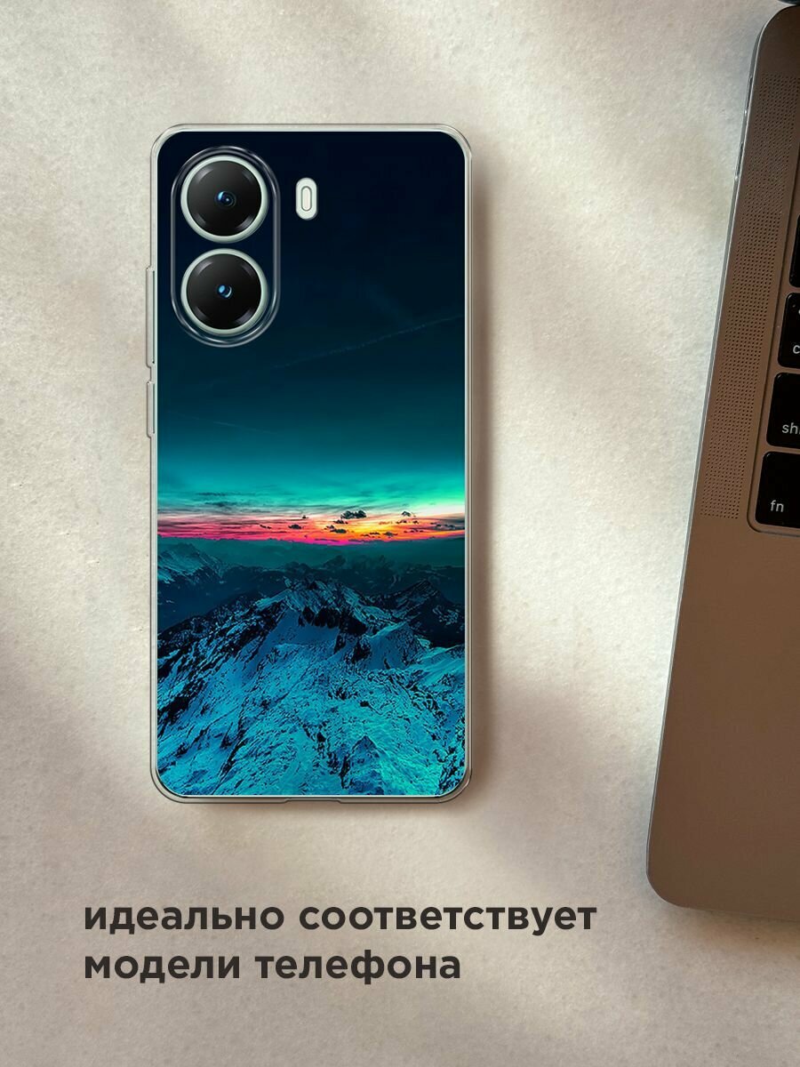Чехол на Poco X7 Pro / Поко X7 Про с принтом "Закат в горах" — фото 1