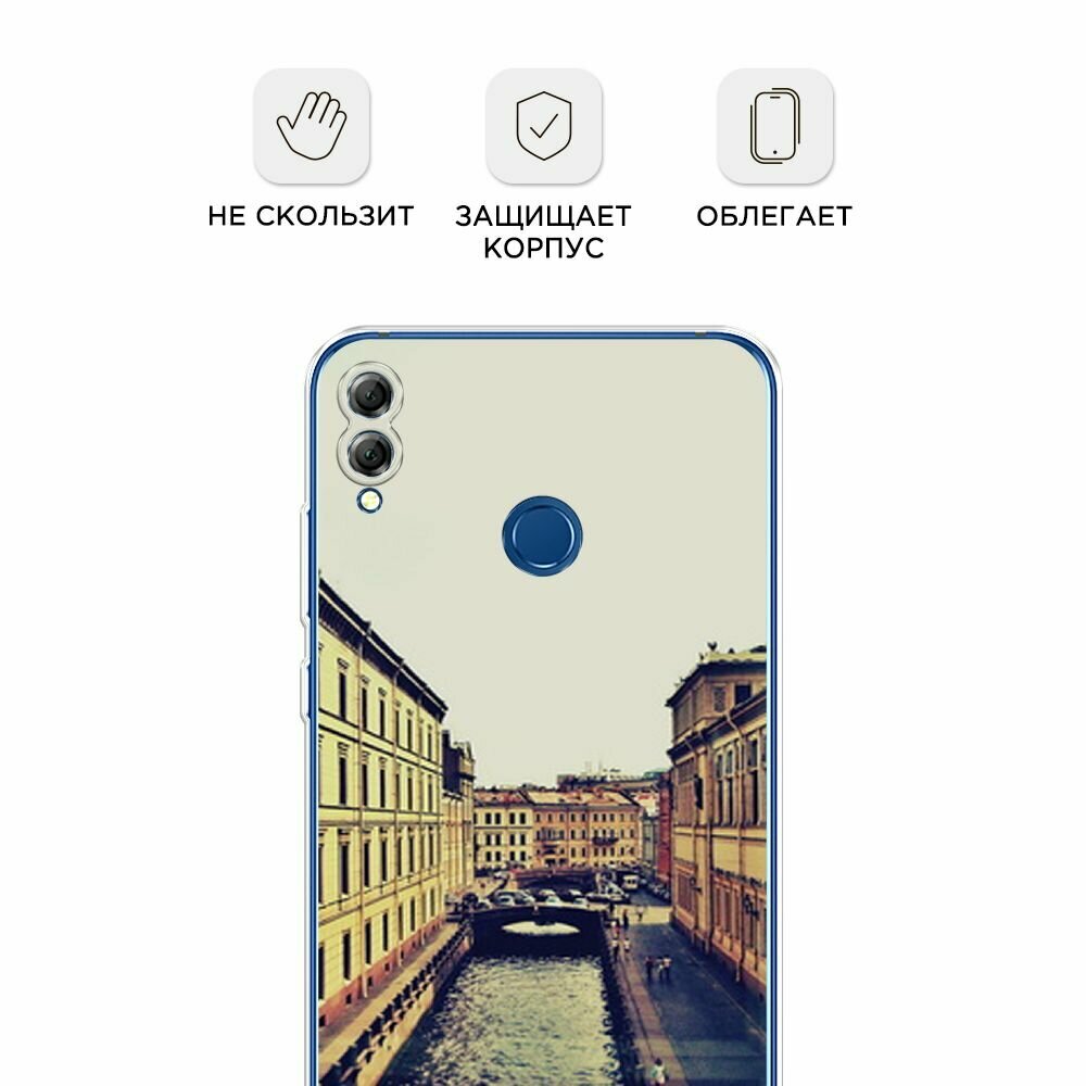 Силиконовый чехол на Honor 8X / Хонор 8Х с принтом "Санкт-Петербург" — фото 1