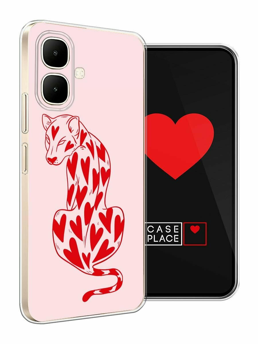 Чехол на Infinix Smart 10 / Инфиникс Смарт 10 с принтом "Heart panther 1 - 14 февраля" — фото 1
