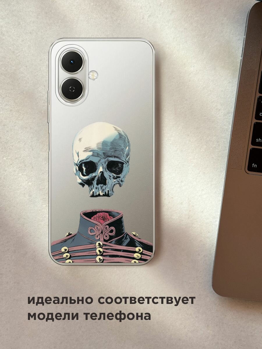 Чехол на Tecno Spark Go 2 / Текно Спарк Го 2 с принтом "Гусар", прозрачный — фото 1