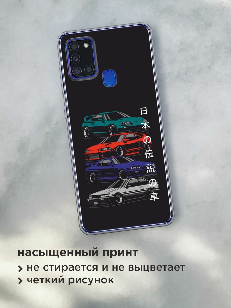 Чехол на Samsung Galaxy A21s / Самсунг Галакси A21s с принтом "JDM Legend cars" — фото 1