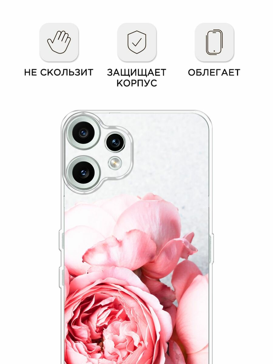 Чехол на CMF Phone 2 Pro / CMF Фон 2 Про с принтом "Пионы на белом" — фото 1