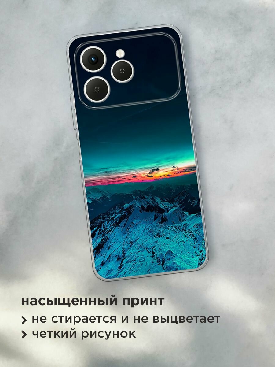 Чехол на Tecno Spark 40 / Текно Спарк 40 с принтом "Закат в горах" — фото 1