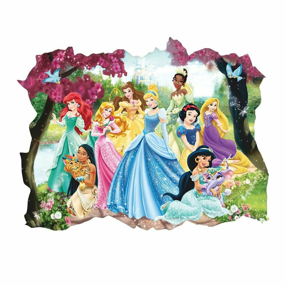 Disney 3D наклейки для интерьера, Дисней Принцесса мультфильмы с самоклеющимися обоями