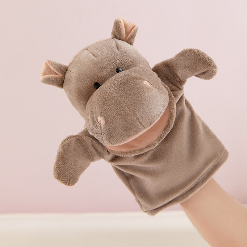 Игрушка-ручная кукла, животное, успокаивающая кукла, представление льва, подвижный рот, кукла животного, реквизит для обучения в детском саду