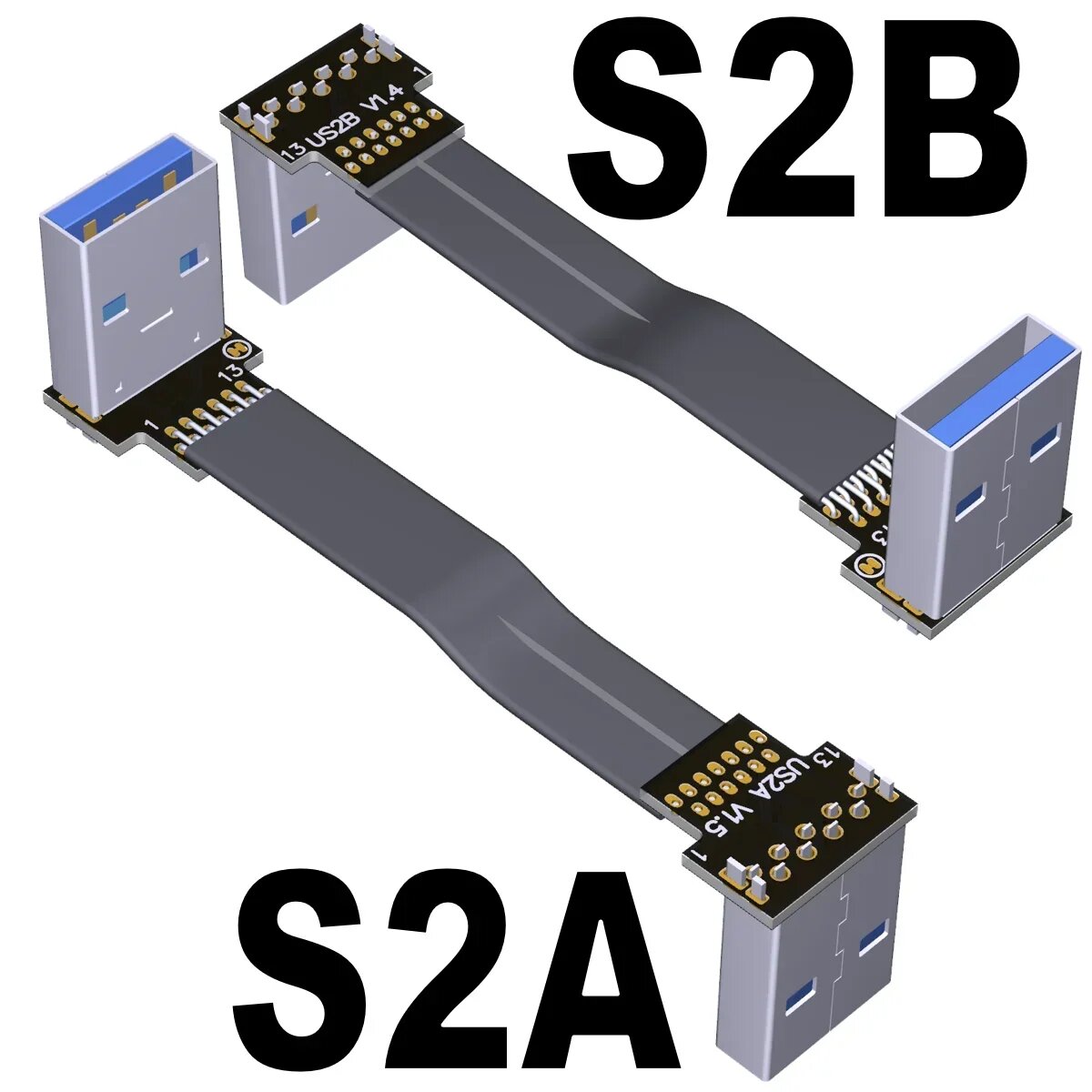 ADT-Link USS3-MM-13P USB 3.0 кабель 35cm, S2A-S2B