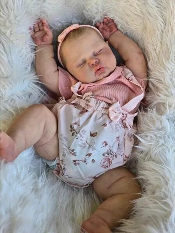 24 дюймов 60 см Новорожденный ребенок Reborn Pickle Sleeping Кукла Реборн, тело из ткани