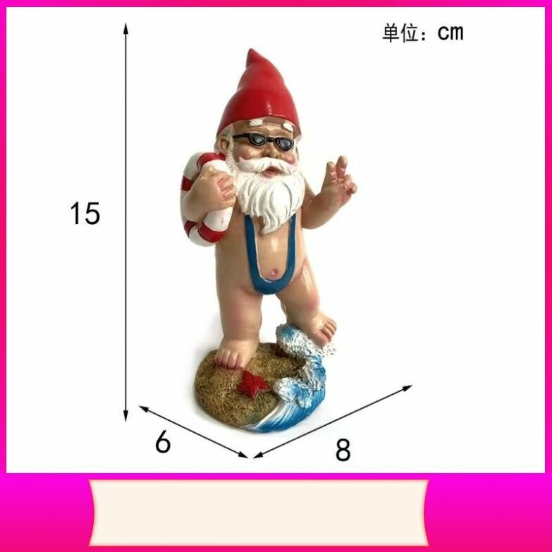 Эксклюзивный гном для декора, старик с белоснежной бородой