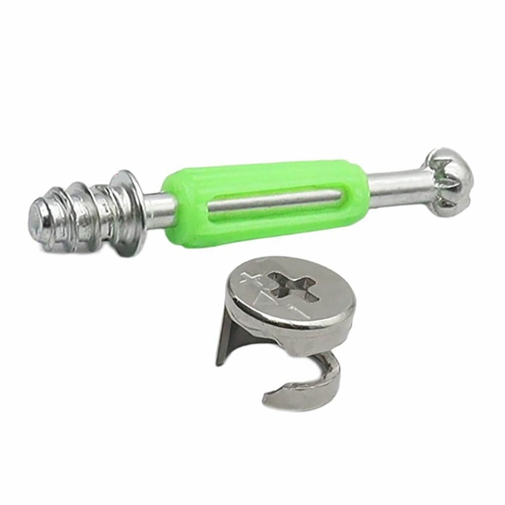 100 шт/комплект, замок для шкафа длиной 15 см, эксцентриковое колесо, подвижное позиционирование, саморез-зеленый с белым стержнем