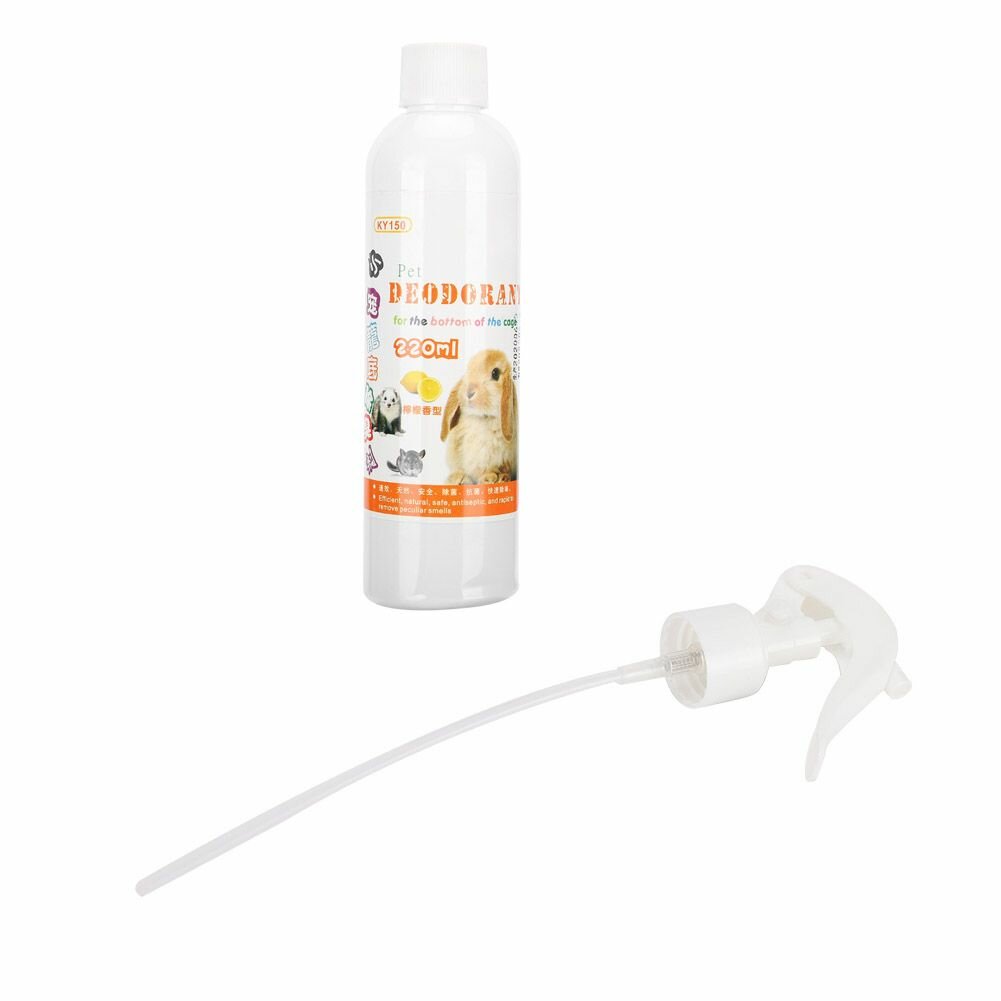 Дезодорирующий спрей для домашних животных с натуральным лимонным ароматом, быстро устраняющий запахи в клетке для хомяков и кроликов, 220 мл