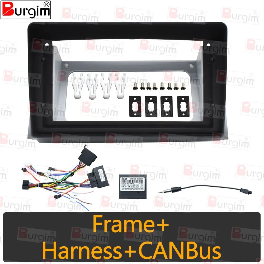 Рамка автомобильного радио Burgim Android для Volkswagen VW Multivan T5 2008-2014, 9-дюймовая стерео панель 2DIN, жгут проводов Canbus Box frame cable canbus