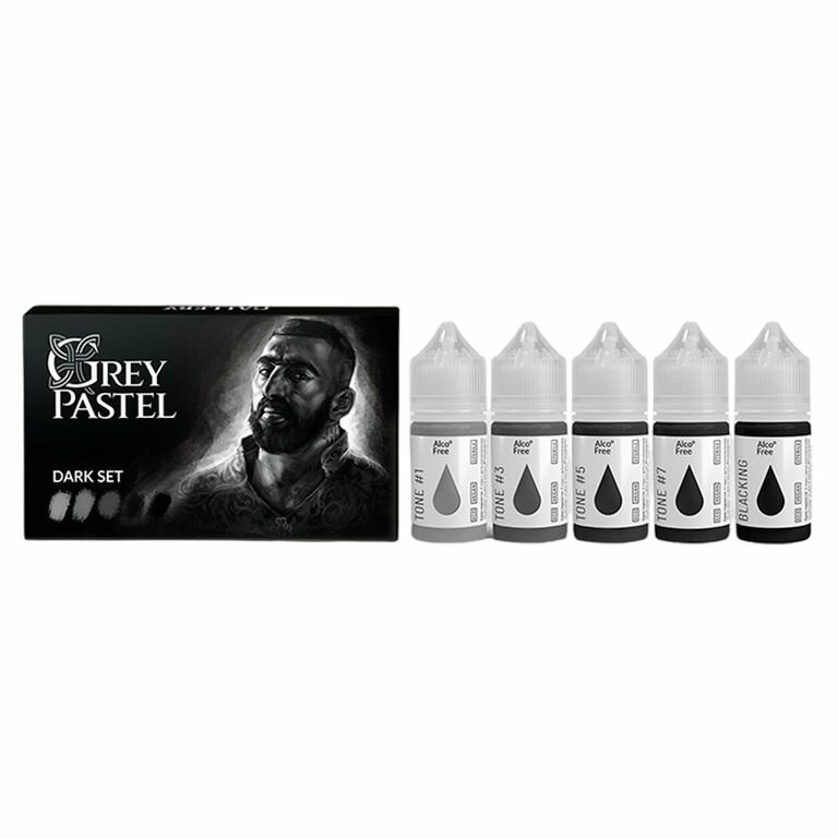 Краска для тату, набор теневых пигиентов Crey Pastel Dark Set Gallery Tattoo Ink, 30мл