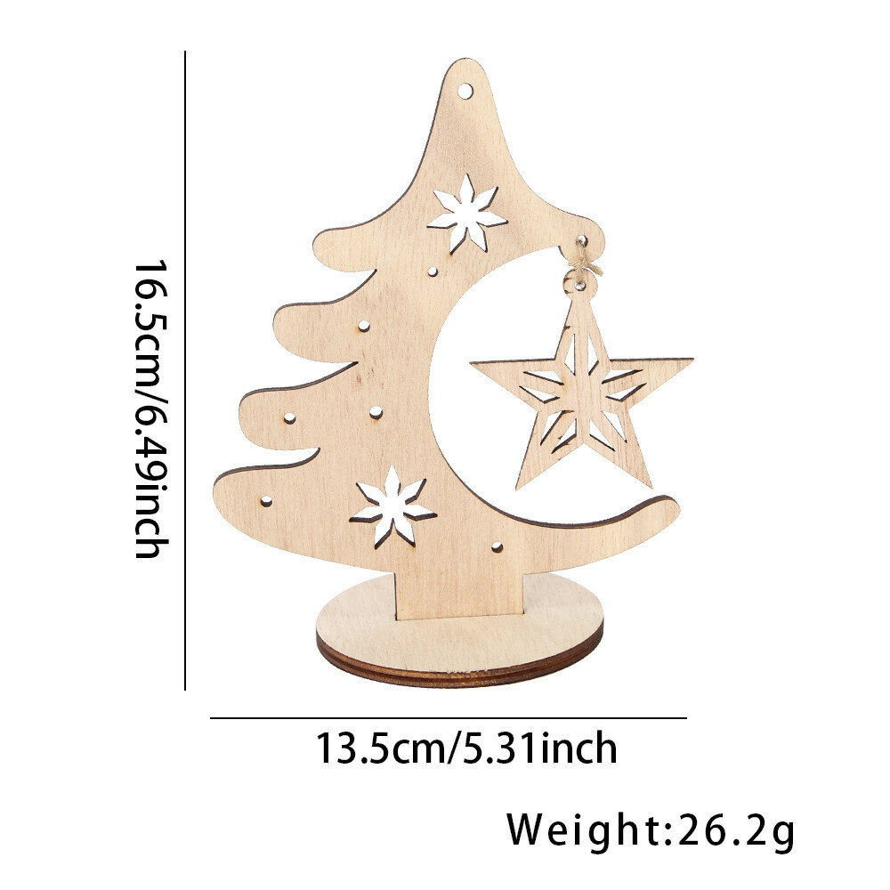 Элегантные рождественские украшения ручной работы, деревянный подвес для праздничного стола, звезда