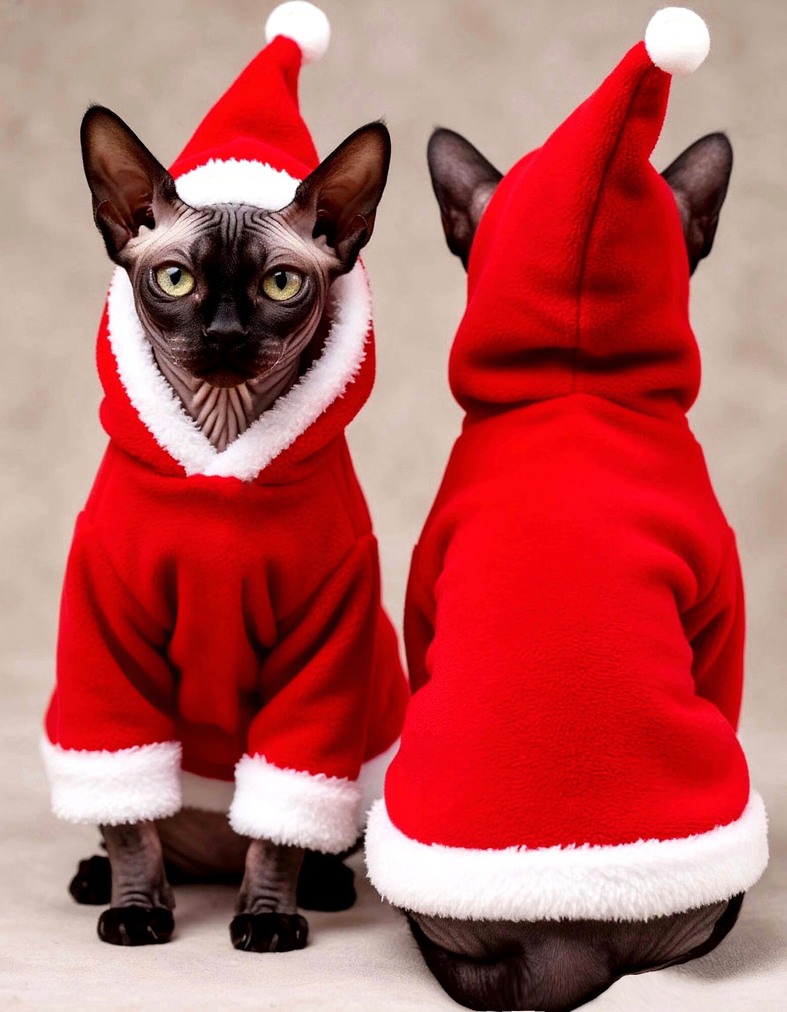 Новогодняя одежда для кошки толстовка для сфинкса кофта, худи