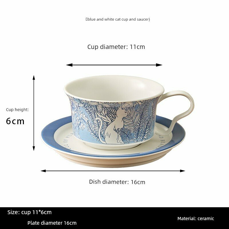 Винтажная сине-белая фарфоровая чашка для кофе с блюдцем, чашка для послеобеденного чая, чашка для латте-арта, чашка