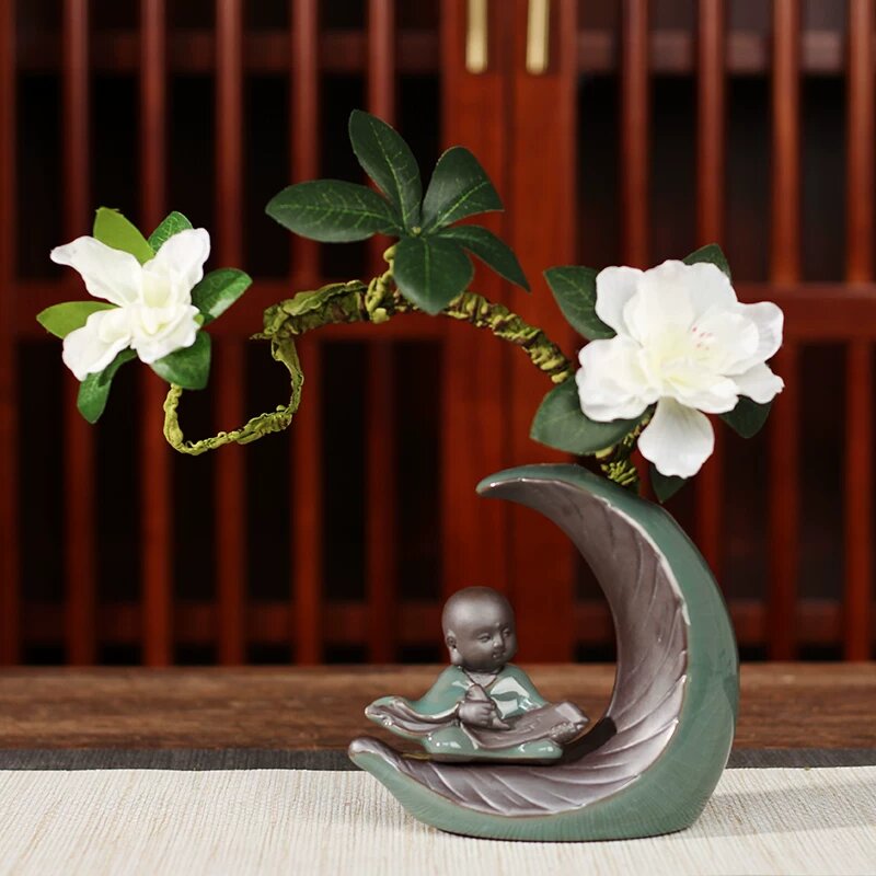 Новая китайская ваза дзен, сухоцветы, декоративные украшения, аксессуары для дома, вход в гостиную, цветочная