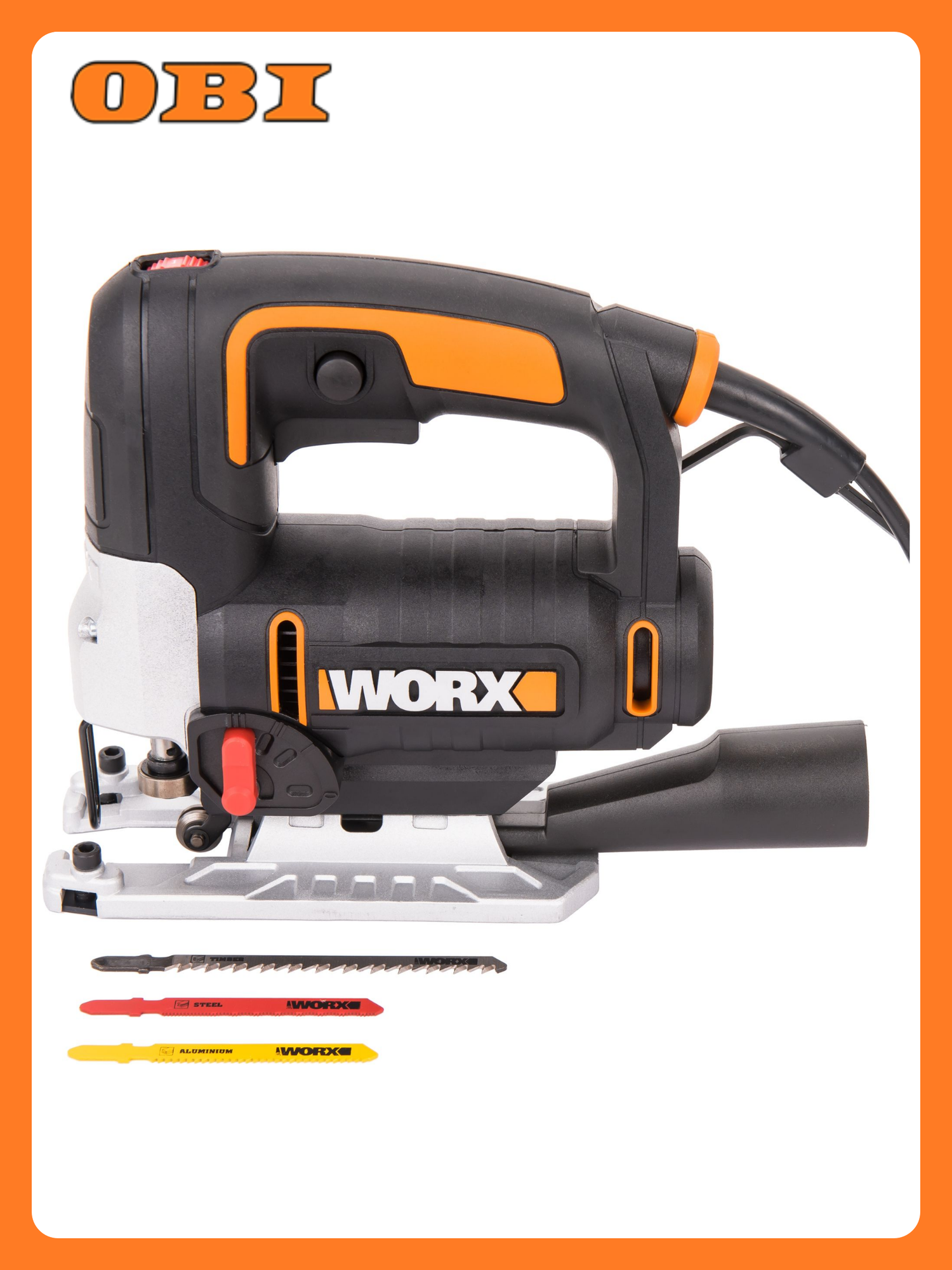 Электрический лобзик Worx WX478.1, 650Вт, кейс, быстрозажимное крепление, обрезиненная рукоять