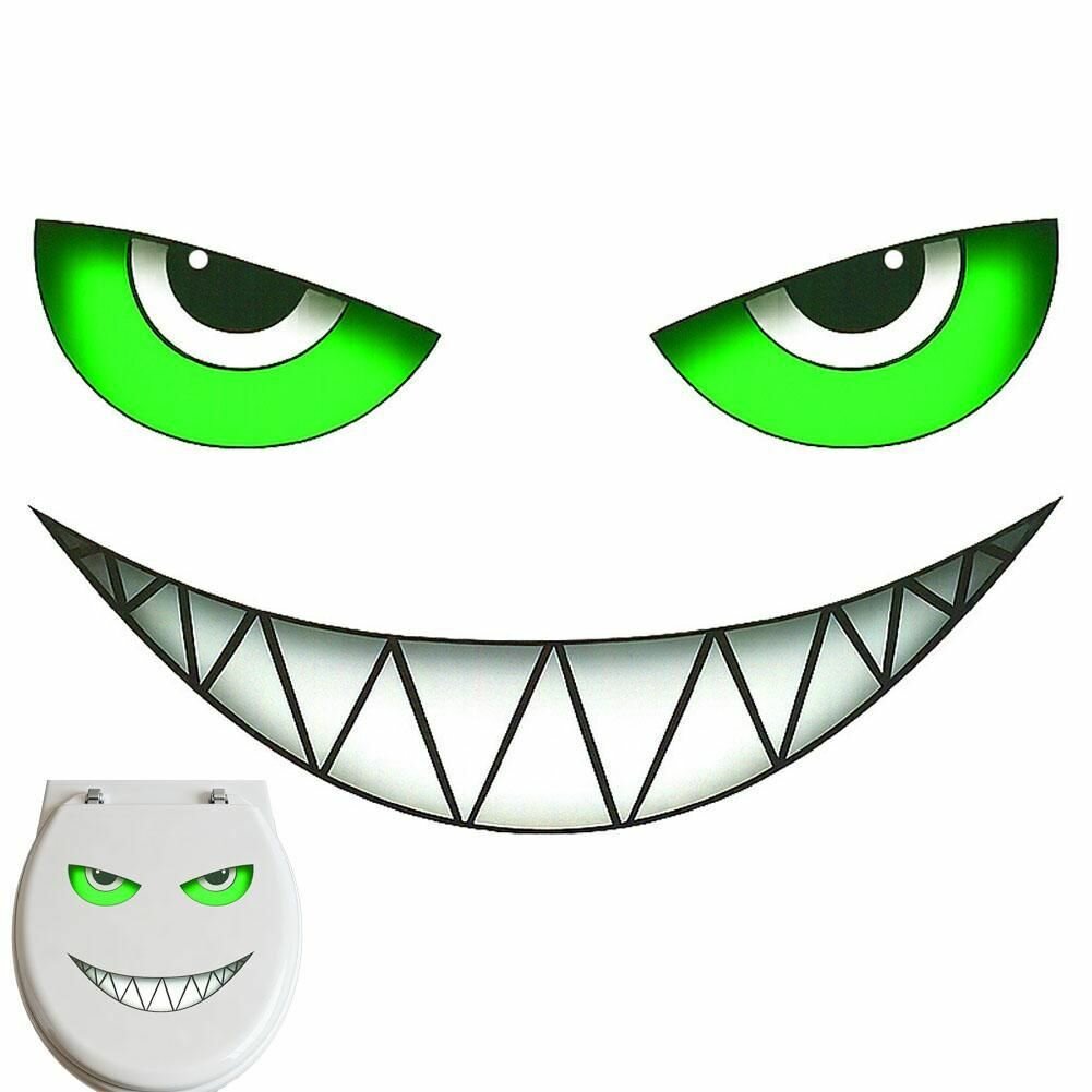 Светящиеся в темноте стикеры для унитаза с эмодзи, забавный декор для ванной