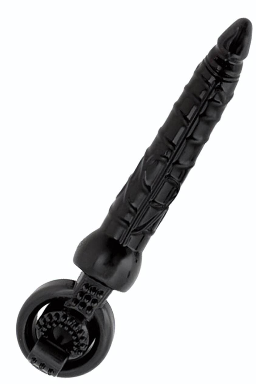 Вибронасадка Black&Red "Bendale Double Penetrator" 24см, черный TPE, двойное проникновение, вибрация