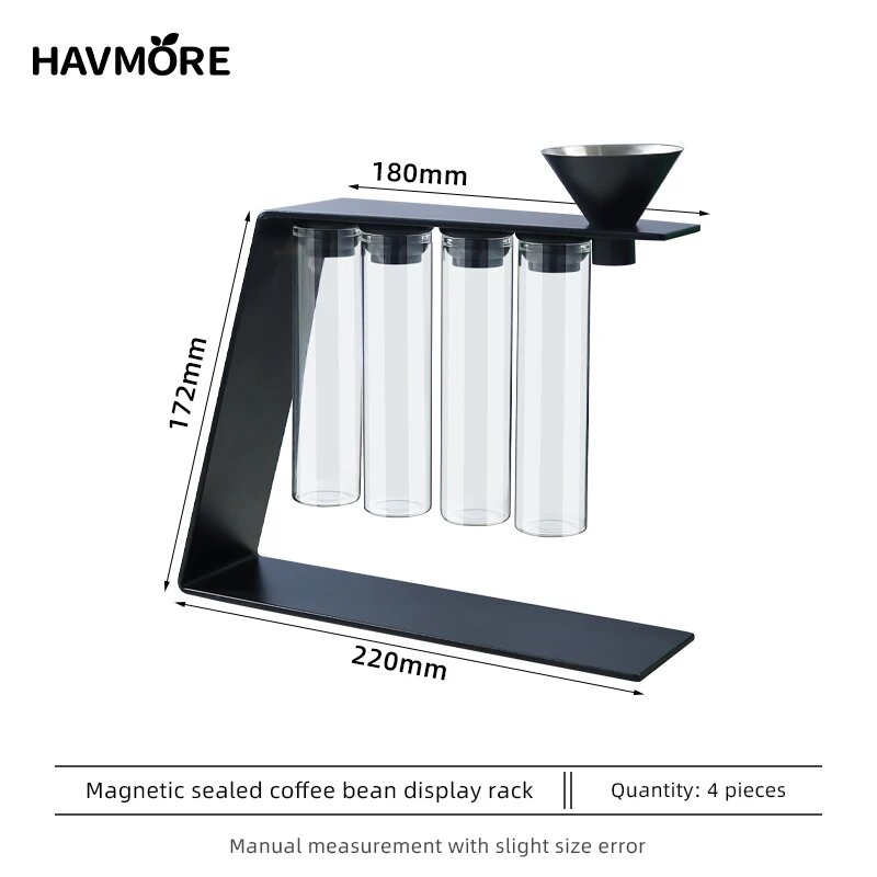 HAVMORE Стеклянный диспенсер для зерен кофе, 4 шт, CT11