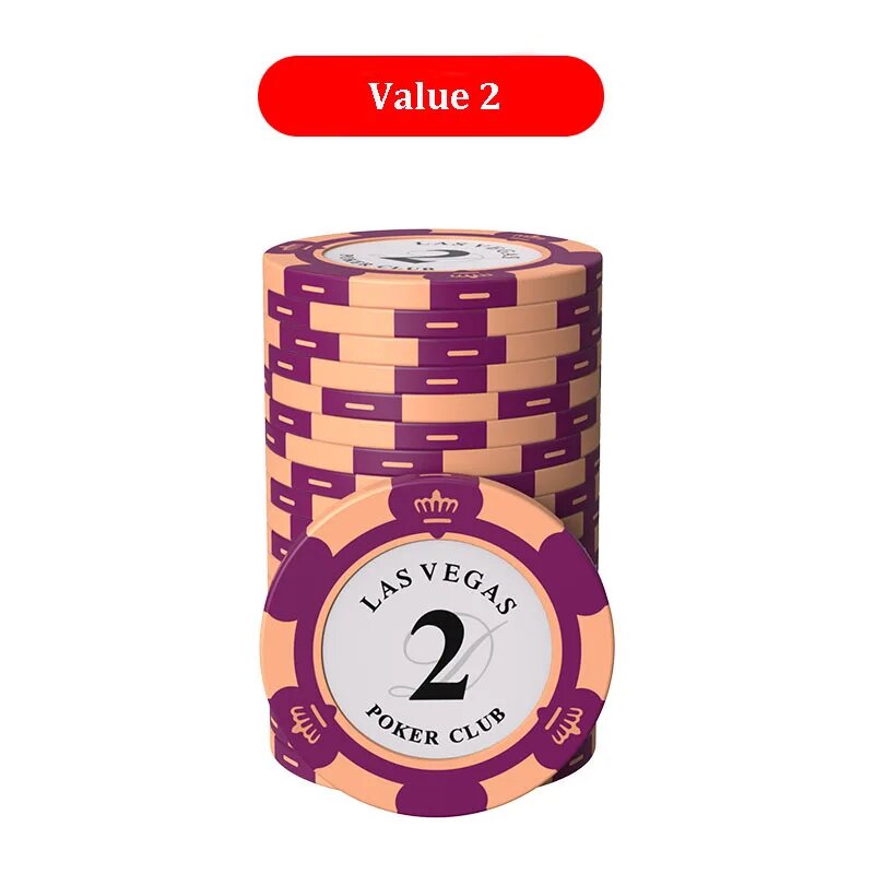 Глиняные покерные фишки Texas Hold'em 20Pcs Crown 2