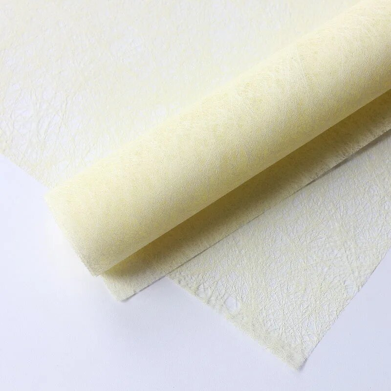 Шелковая бумага для упаковки букетов, 3 листа Светло-желтый, Beige