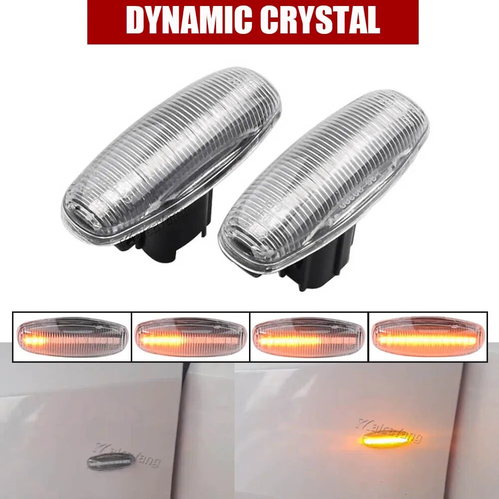 2 шт. Динамические указатели поворота Dynamic Crystal для Toyota Yaris Vios