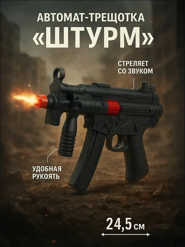 Игрушечное оружие для мальчиков "Штурм" / Автомат детский со звуком и светом 25 см.