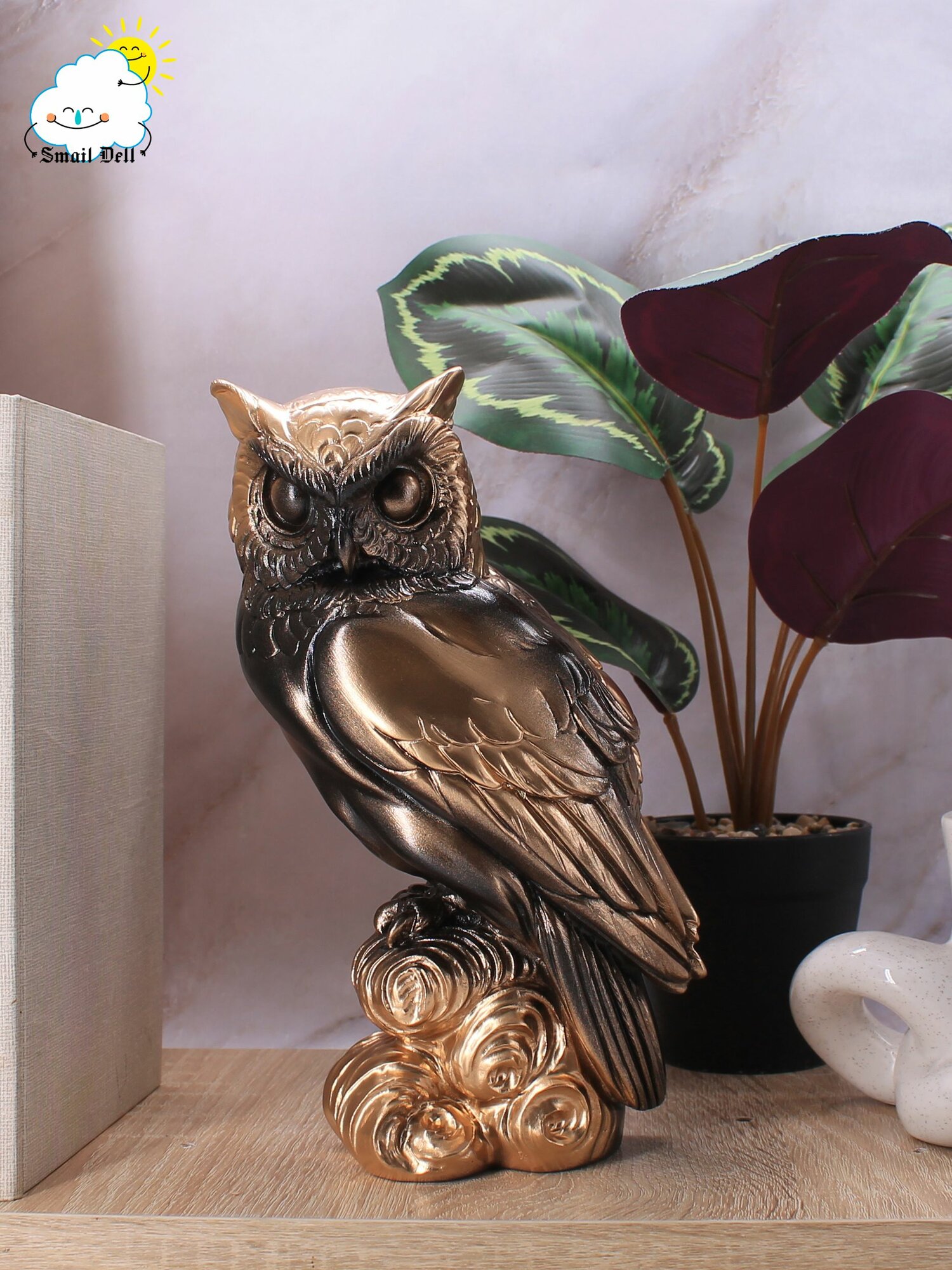 Статуэтка Сова , 22 см , гипс , цвет бронза