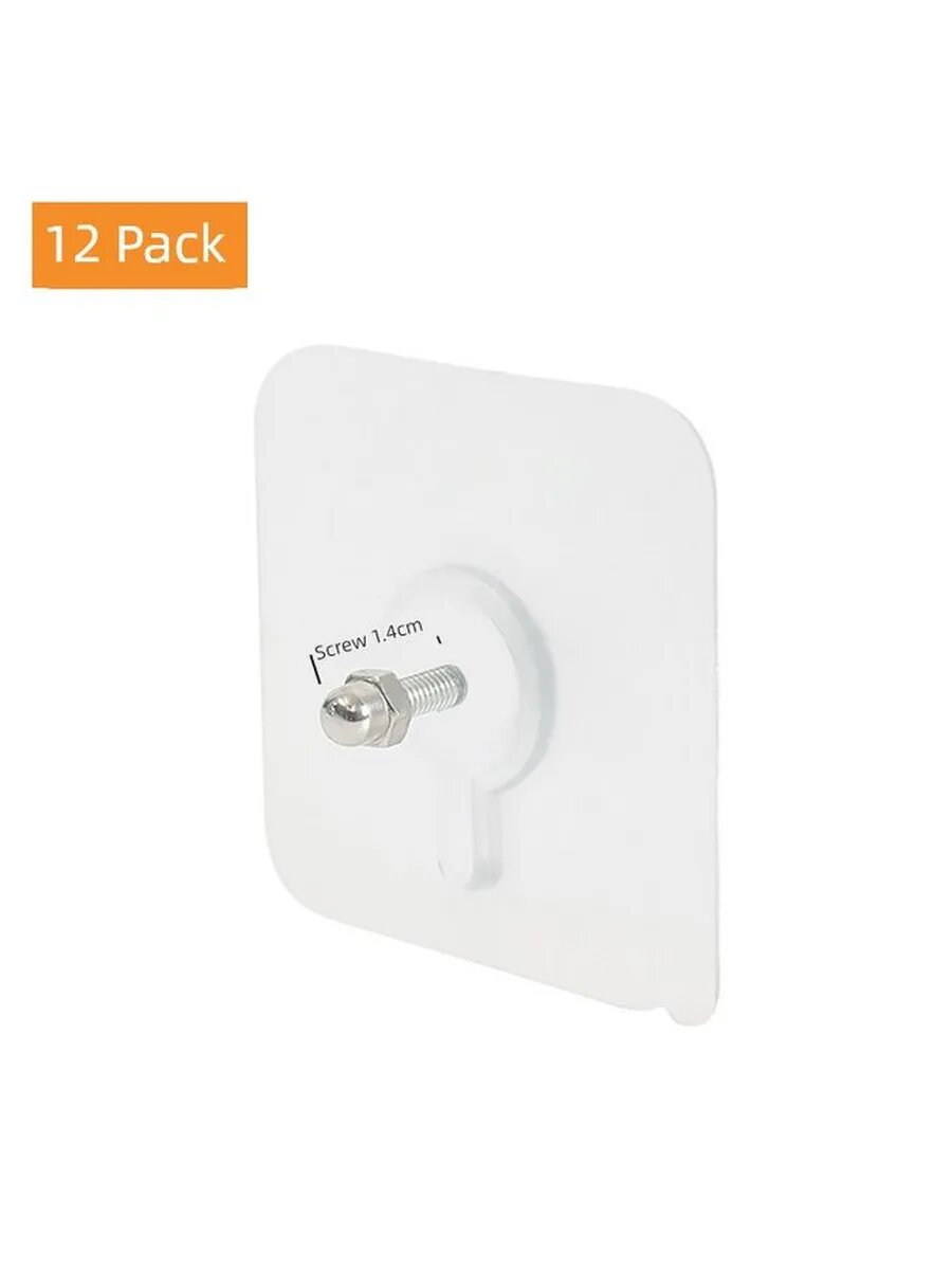 Крючки без шурупов 14мм утолщённые, 12 шт, прочные