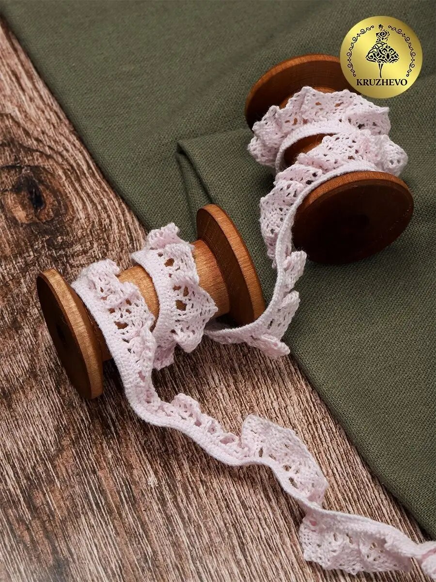 Кружево тесьма вязаная на резинке 17мм 10м