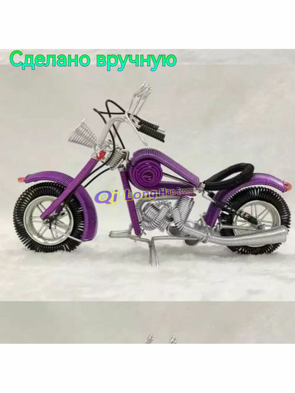 Мотоцикл "Harley-Davidson", ручной работы, металл, 1:12, подвижный кузов, фиолетовый