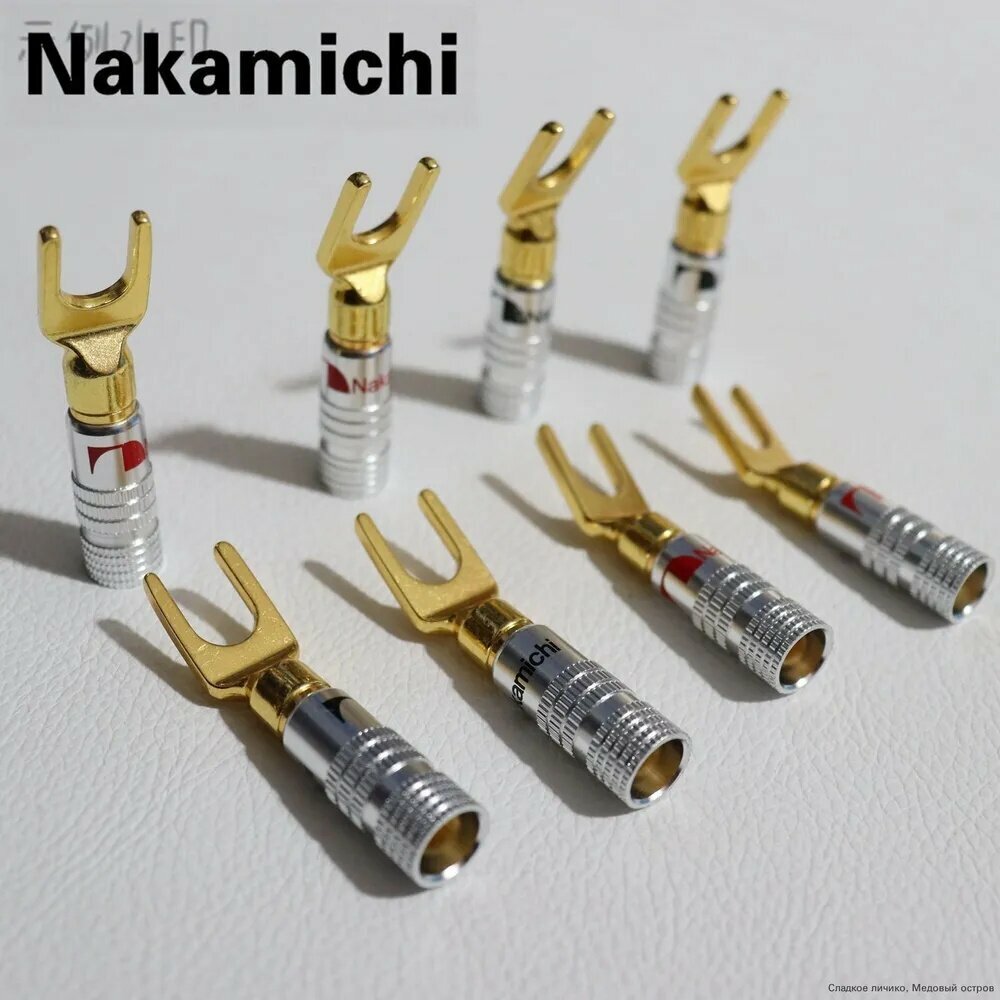4 шт. Nakamichi позолоченный немагнитный Y-образный беспаечный разъем для провода динамика, разъем провода динамика