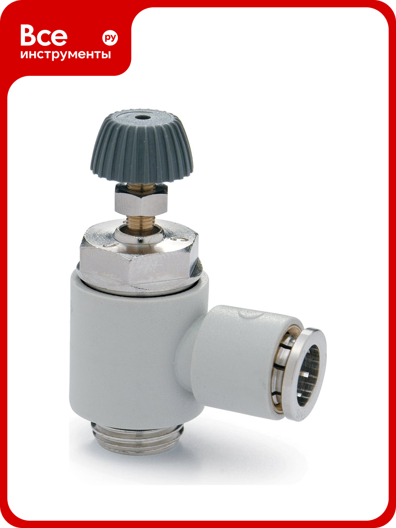 Дроссель без обратного клапана PMCO 704-1/8-8 CAMOZZI 30-8305-4948 — кран из никелированной латуни с резьбой