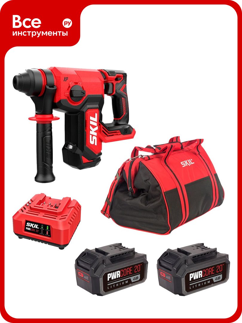 Аккумуляторный Перфоратор SKIL RH1780 PWRCORE 20 + 2 АКБ (4Ач) BY5196 +ЗУ + сумка