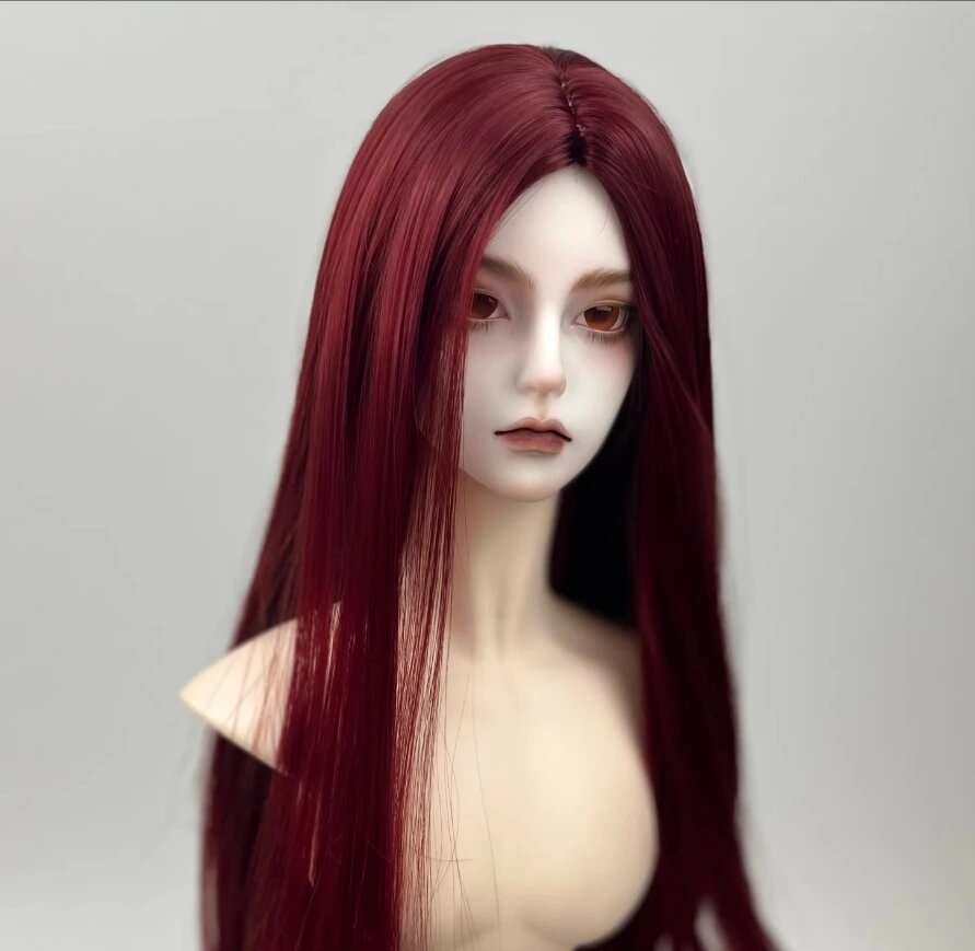Бордовый парик для куклы BJD 1/3 1/4 1/6, 12-13см
