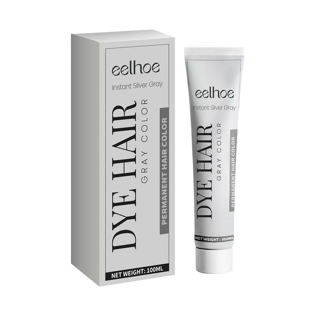 Крем-краска для седых волос натуральная долговременная окраска унисекс дымчато-серый панк стиль