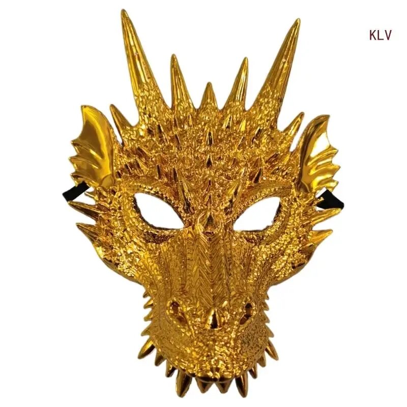 Маска дракона KLV Желтый, Gold