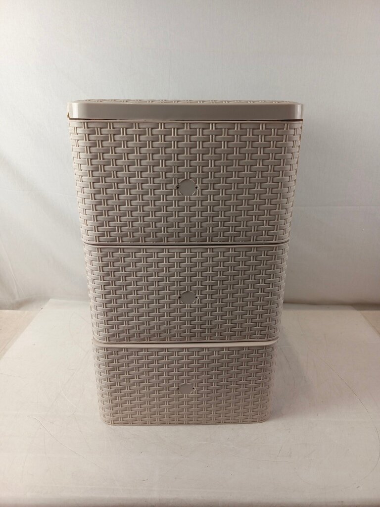 Комод альтернатива М2429 Плетенка 3-х секцион. (сл.кость) (1460022)