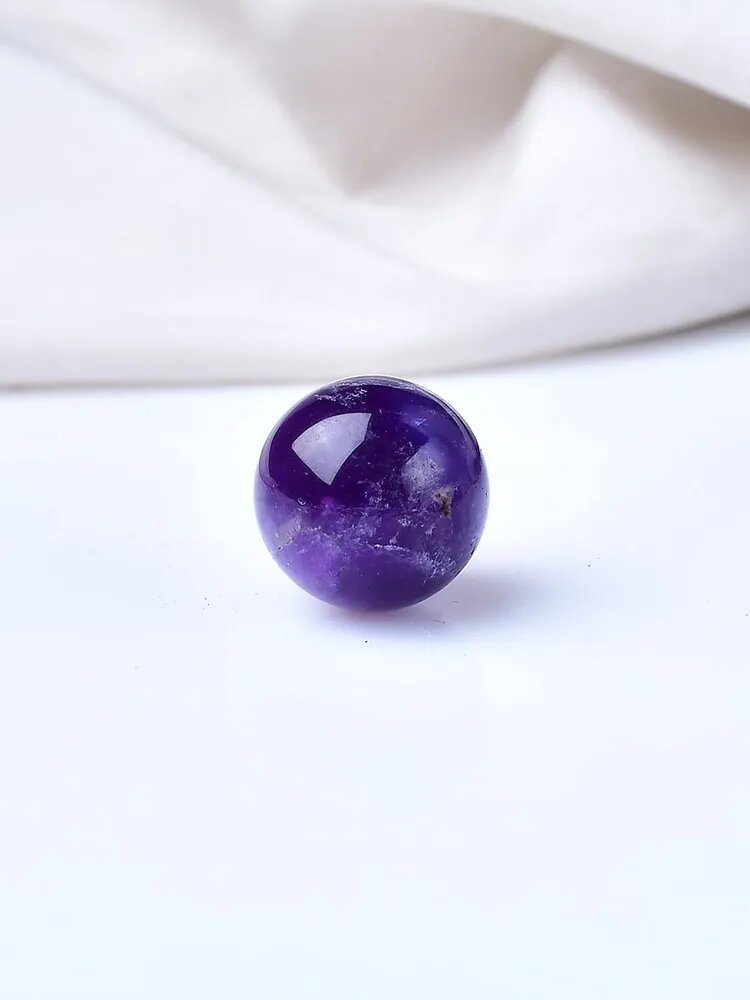 Энергетический шар из натурального хрусталя "Аметист" (1,5-1,9 см, 1 шт)